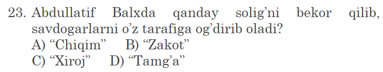 Blok testlar – Info-Master.uz