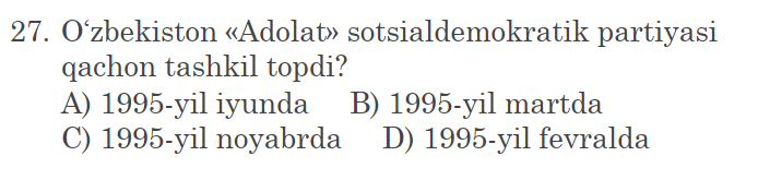 Blok testlar – Info-Master.uz