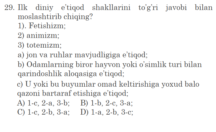 Blok testlar – Info-Master.uz